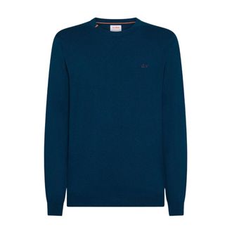 Sun 68 Sweater Basic L/S - - Knitwear - Herren - Blau - M