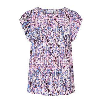 Saint Tropez Haut Rose Ikat Paint Manches Courtes - Femme - Blouses et Chemises - Multicolore - Taille: 42 FR