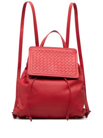 Bottega Veneta sac &agrave; dos en cuir Intrecciato (2012-2025) - Rouge