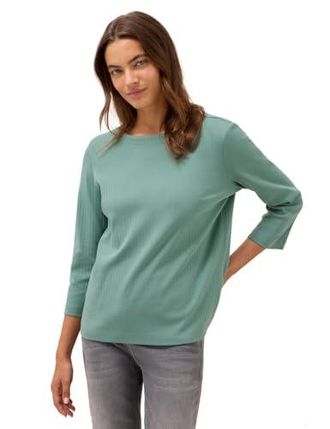 Cecil 3227522 T-Shirt c&ocirc;tel&eacute; Basique, Jewel Green, L Femmes