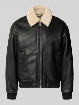 Premium by Jack & Jones Bomberjacke in Leder-Optik mit Teddyfell