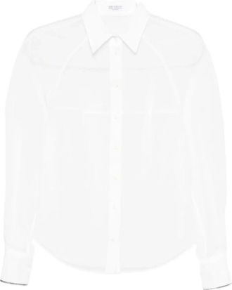 Brunello Cucinelli Femme, Blouses et Chemises, Blanc, Taille: 38 FR Shirt Mh750Mo516