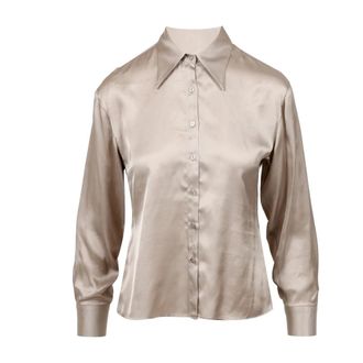 Kaos Satin Taubengraues Hemd - - Blouses & Shirts - Damen - Beige - M
