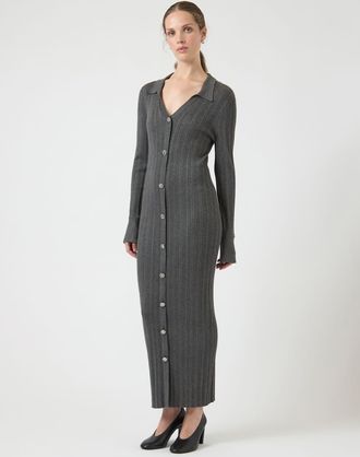 Vero Moda Robe en maille - Gris fonc&eacute; chin&eacute;