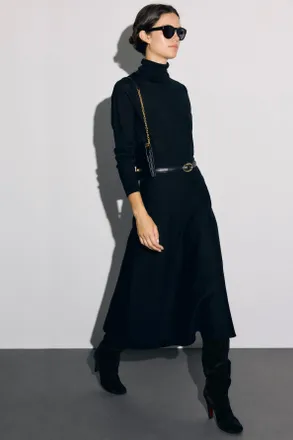 Gerard Darel Jupe mi-longue en maille milano - TAYA - Noir