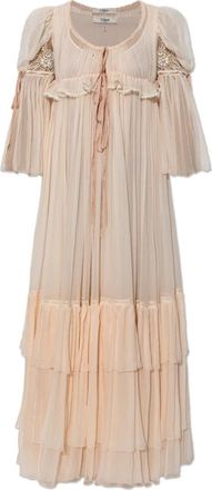 Chlo&eacute; Seidenkleid mit Spitzeneins&auml;tzen - - Dresses - Damen - Rosa - XS