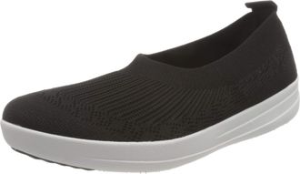 FitFlop FitFlop Damen Uberknit Ballerina With Bow Geschlossene Ballerinas, Schwarz, 38.5 EU