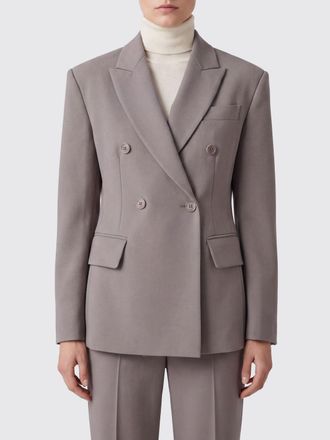 Frankie Shop Kurzer Zweireiher-Blazer aus Cr&ecirc;pe mit Revers