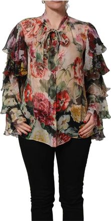 Dolce & Gabbana Femme, Blouses et Chemises, Multicolore, Taille: 42 FR Long Sleeve Blouse