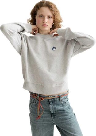 Scotch & Soda Sweatshirt mit gesticktem Logo, Grau Melange U031, XL