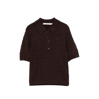 Gestuz Cable-knit Polo Sweater