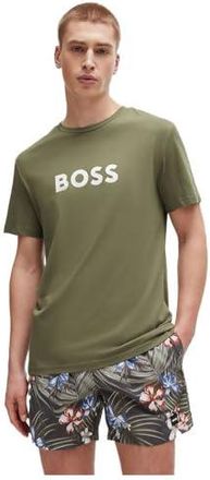 BOSS Hommes T-Shirt RN T-Shirt Regular en Jersey de Coton avec Protection Anti-UV SPF 50+