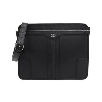 Gucci Pre-owned 735111Aabtc Sac bandouli&egrave;re en cuir - Femme - Pre-owned - Noir - Taille: ONE Size