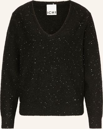 Ichi Pullover Ihdamian Mit Pailletten schwarz