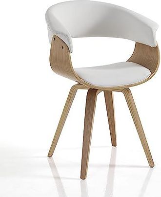 Wink Design Derby Wood White Mehrschichtstuhl, Eiche, Weiß, 62 x 51 x H 72/81 cm