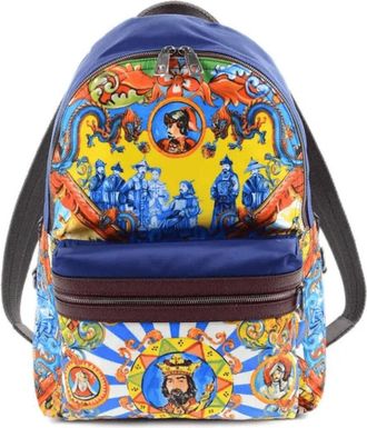 Dolce & Gabbana unisex, Sacs, Multicolore, Taille: ONE Size Sac &agrave; dos bleu &agrave; motifs