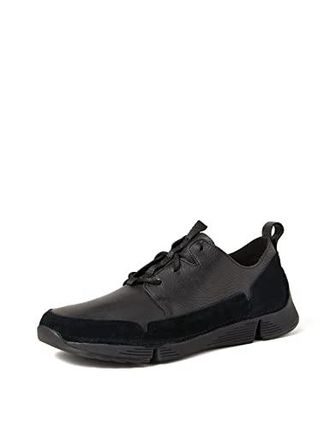 Clarks Homme Tri Solar Sneakers Basses, Noir (Black Leather Black Leather), 44 EU