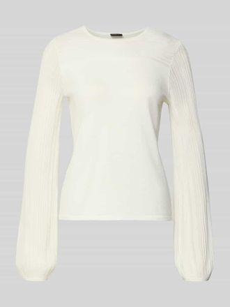 s.Oliver Black Label Regular Fit Strickpullover aus Viskose-Mix mit plissierten Ballon&auml;rmeln