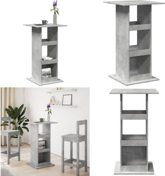 vidaXL Bartisch mit Ablagen Betongrau 60x60x102 cm Holzwerkstoff - Vidaxl