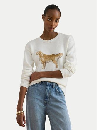 Lauren Ralph Lauren Pullover 200P10148001 Wei&szlig; Relaxed Fit