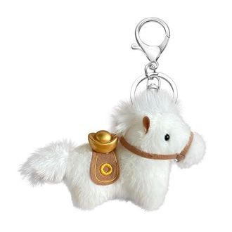 Generic Porte-cl&eacute;s en forme de cheval - Peluche Ann&eacute;e du cheval 10 cm | Breloque d&eacute;corative pour sac &agrave; dos, cadeau du Nouvel An chinois, voyage, maison, femme