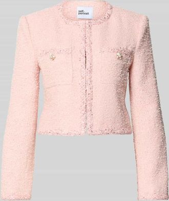 Self Portrait Cropped Jacke in Boucl&eacute;-Optik