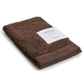 s.Oliver Serviette dinvité 30 x 50 cm - 100 % coton, 600 g/m², douce et absorbante - Marron