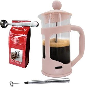 Nerthus Kitchenware SET Caf. fran. 350ml. pink + Spoon clamp + Foamer