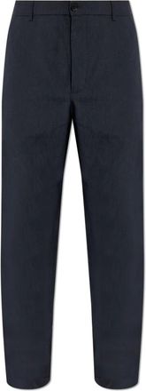 Moncler Homme, Pantalons, Bleu, Taille: 2XL Pantalon Technique en Lin &agrave; &Eacute;cusson Logo