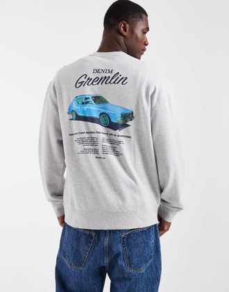 Levi's Sweatshirt in meliertem Grau mit Auto-Grafikprint