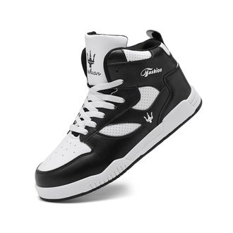 AARDIMI Herren Laufschuhe High Top Sneakers Wanderschuhe Hoch Turnschuhe Fitness Hohe Schuhe (730-Wei&szlig; Schwarz, Erwachsene, Herren, 39, Numerisch, EU Schuhgr&ouml;