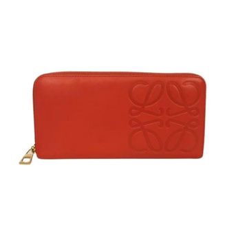 Loewe Pre-owned Zip Around Wallet Calf Leather Long Wallet - - Pre-owned - Damen - Rot - ONE SIZE