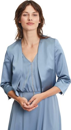 Vera Mont Damen Bolero-Jacke mit Kellerfalten 48, Bluish Grey