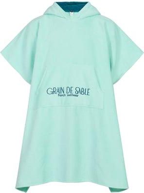 Grain De Sable Poncho de plage &agrave; capuche en coton m&eacute;lang&eacute;