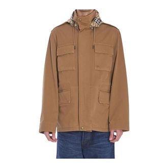 Burberry Homme, Vestes, Brun, Taille: S Parka &agrave; Capuche en Coton
