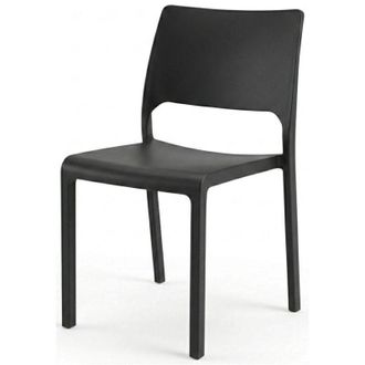 Dmora Stapelbarer Monoblock-Stuhl, Made in Italy, Farbe Anthrazit, Ma&szlig;e 52,50 x 82 x 46,50 cm - Dmora