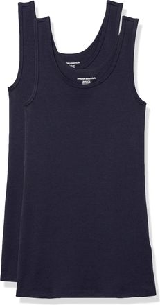 Amazon Essentials Damen Tanktop, Schmale Passform, 2er-Pack, Marineblau, XXL