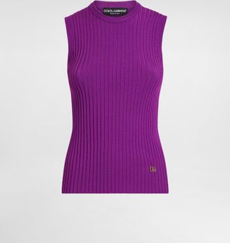 Dolce & Gabbana Viscose Tank Top - Frau Strickwaren Purple 44