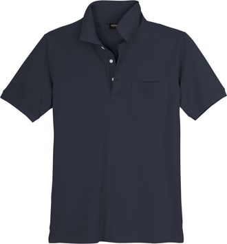 Redfield Piqu&eacute; Poloshirt Herren &Uuml;bergr&ouml;&szlig;e dunkelblau, Gr&ouml;&szlig;e:5XL
