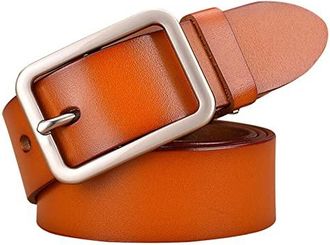 Generic Ceinture à boucle aiguille pour femme - Style décontracté - Large ceinture - Peut être perforée - Levier de ceinture, Orange, A