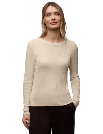 Street One Pullover mit Rippstruktur Cotton beige Mel. 40