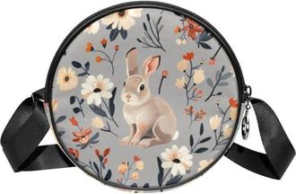 Generic Petit sac &agrave; bandouli&egrave;re circulaire pour femme, petit sac &agrave; bandouli&egrave;re avec fermeture &eacute;clair, bretelles r&eacute;glables, sac &agrave; main rond d&eacute;contract&eacute; pour fe