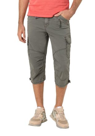 Timezone Herren 3/4 Cargo Hose Loose MILESTZ - Loose Fit -Schwarz Grau Baumwolle, Größe:W 30, Farbe:Military Grey 6168
