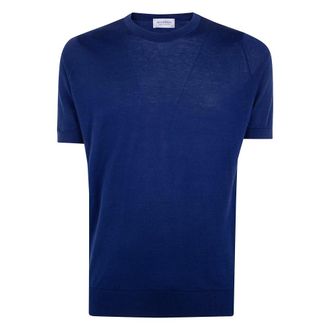 John Smedley Homme, Pulls, Bleu, Taille: L Kempton Crewneck Short Sleeve T-Shirt