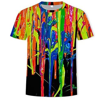 Generic 2026 Nouvelles chemises pour hommes unisexes 3D mode imprim&eacute;es chemises pour adultes hauts &agrave; manches courtes T-shirts, Orange, 4XL