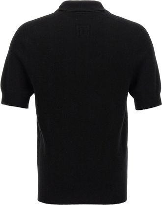 Balmain Merino Wool Polo Shirt - Black