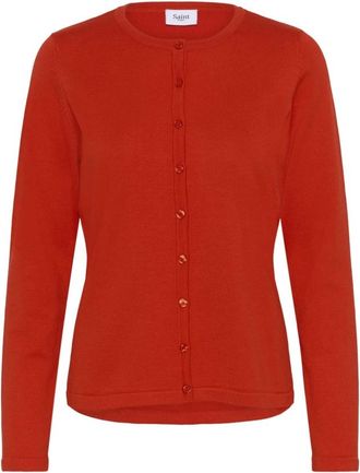 Saint Tropez Femme, Pulls, Orange, Taille: 36 FR Mila R-neck Cardigan