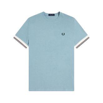 Fred Perry Homme, Tops, Bleu, Taille: XL T-shirt &agrave; revers double bande
