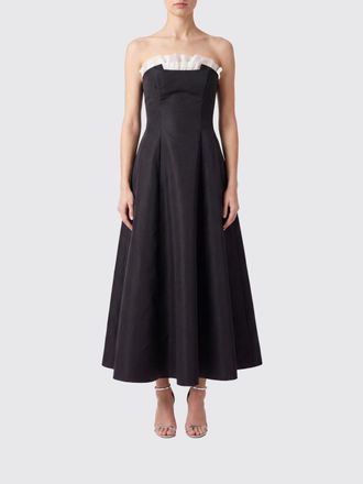 Alberta Ferretti Robe bustier midi en cr&ecirc;pe &agrave; &eacute;paules d&eacute;nud&eacute;es et jupe &eacute;vas&eacute;e