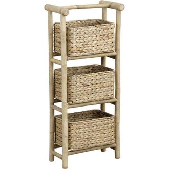 Tendance Etagère canne de bambou 3 paniers jacinthe
